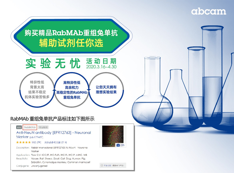 大力薅羊毛！购买 Abcam精品RabMab 重组兔单抗，免费试剂任您选！